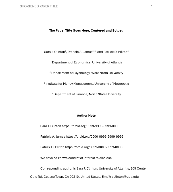A Guide To Apa Style Title Pages